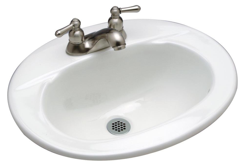 20x17 Oval Countertop Lavatory, 4" Centers, White Vitreous Chi | Zurn ...
